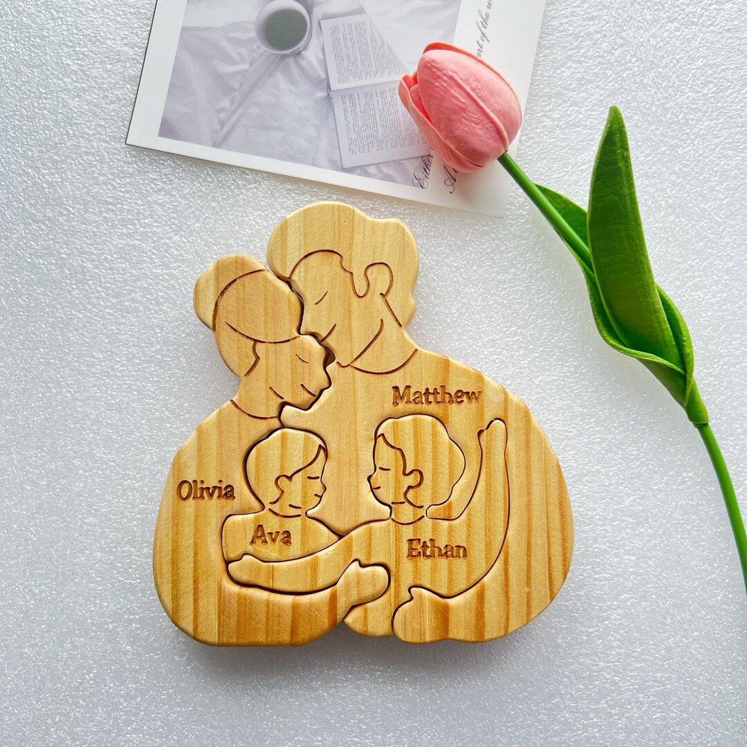 DIY Wooden Family Puzzle Personalized Family Name Gifts Family Gifts ...