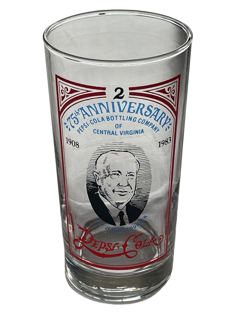 6 Pepsi Cola Drinking Glasses Tumblers 75th Anniversary Central ...