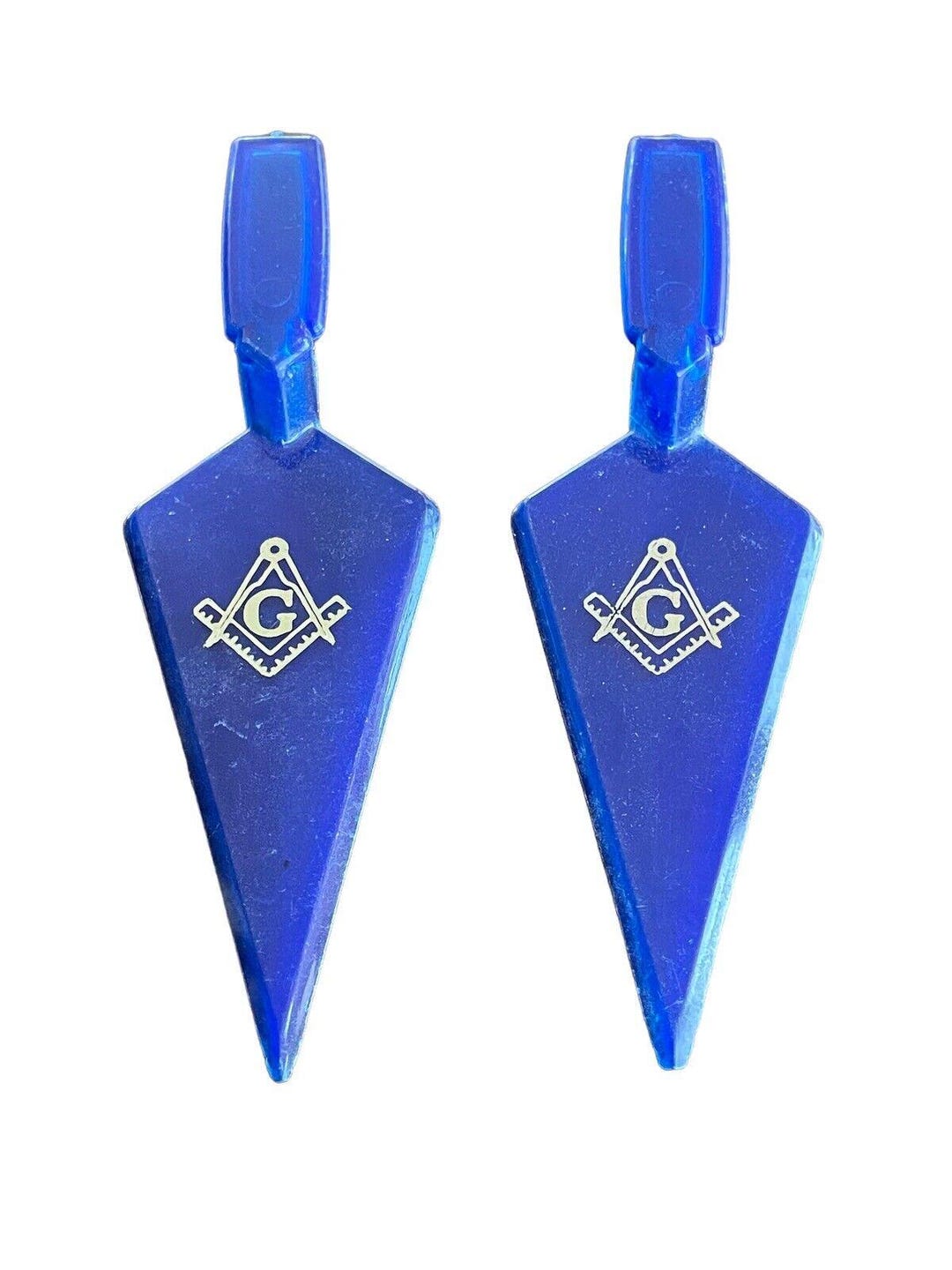Two Vintage Freemason Masonic Star Blue Plastic Trowel Letter Openers ...