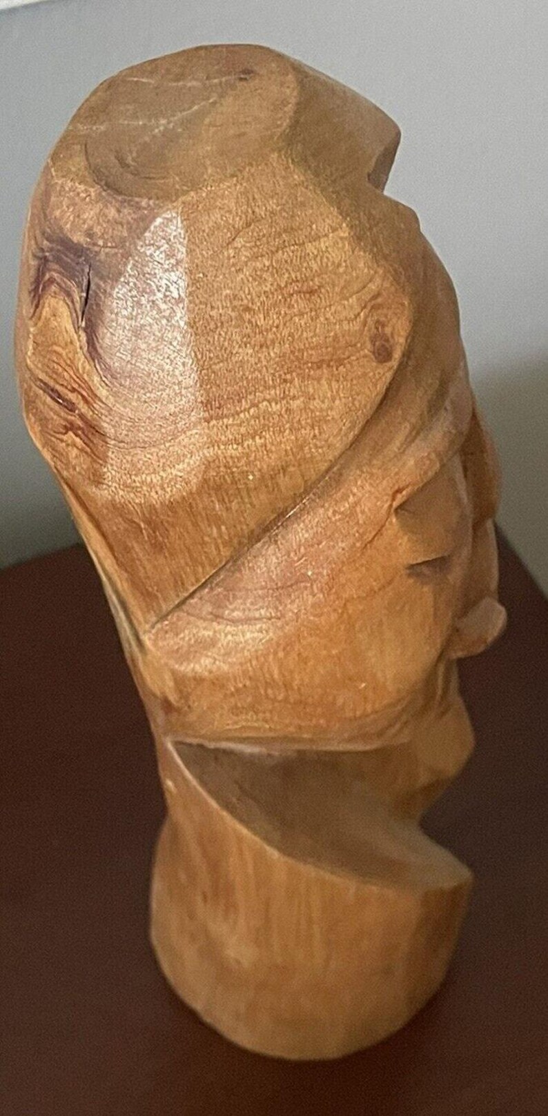 Vintage African Solid Wood Sculpture BUST Head Hand Carved Statue ...
