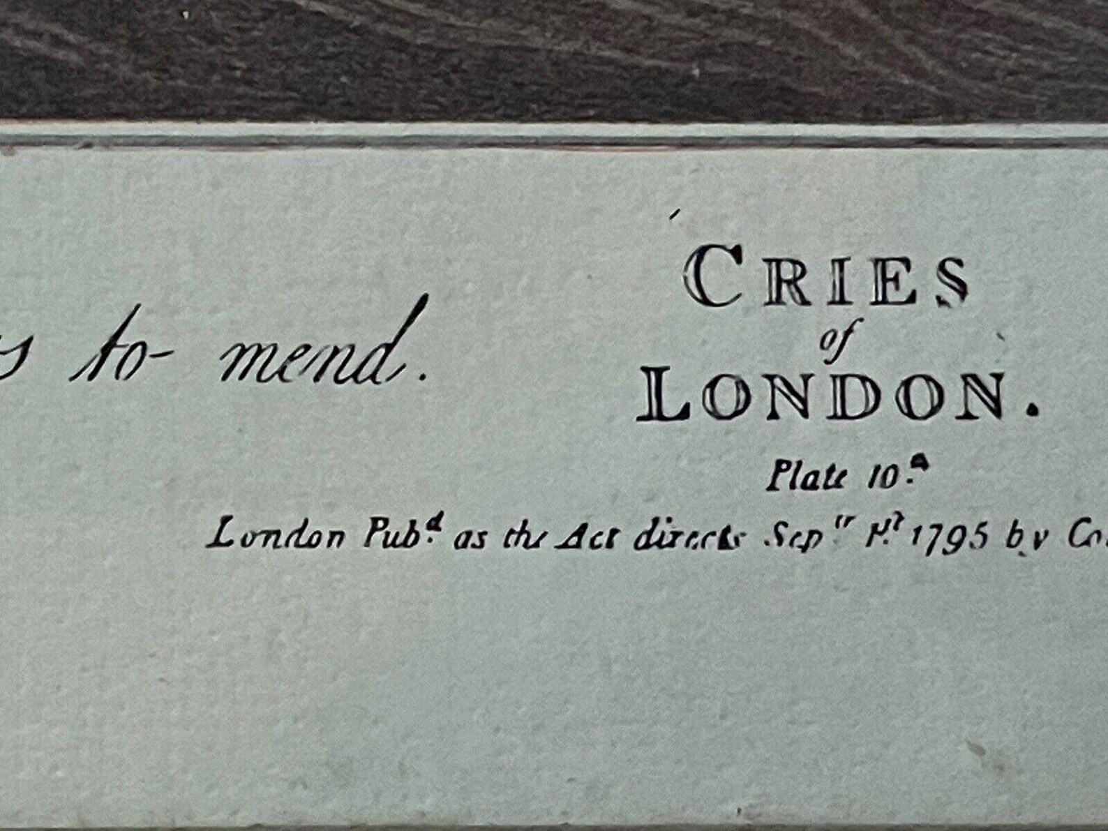 Francis Wheatley Cries of London Series Plate 10 Old Chairs TO Mend ...