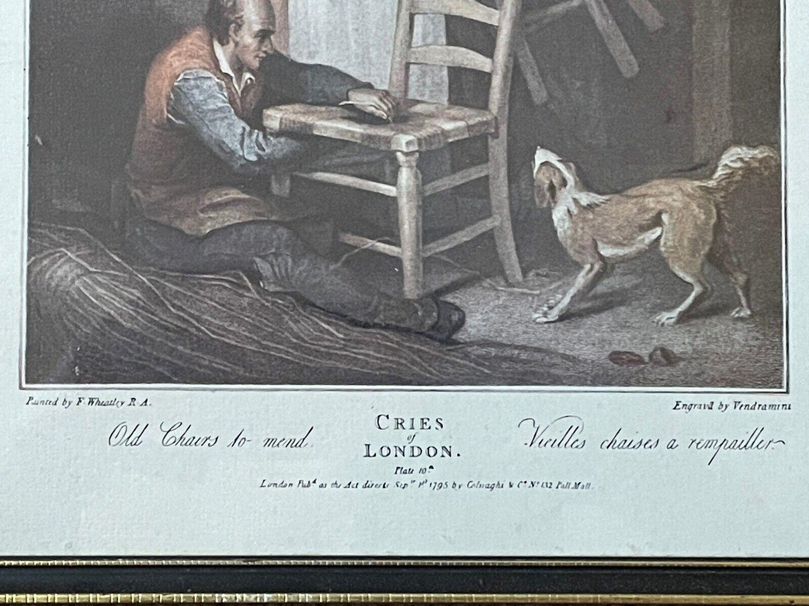 Francis Wheatley Cries of London Series Plate 10 Old Chairs TO Mend ...