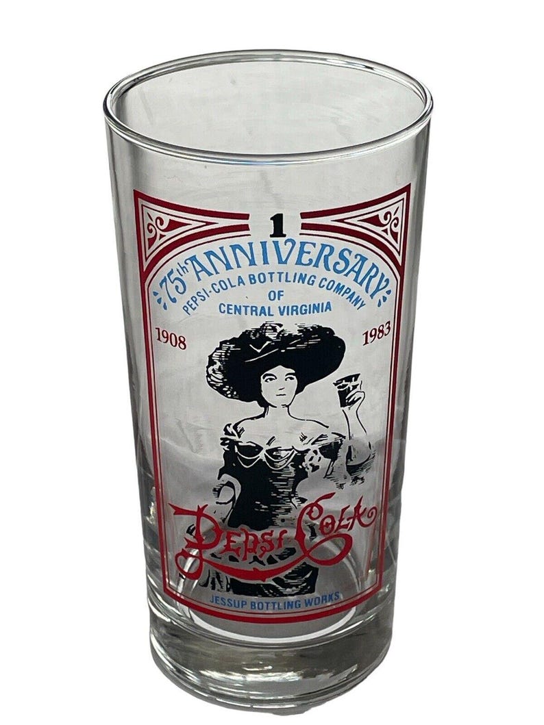 6 Pepsi Cola Drinking Glasses Tumblers 75th Anniversary Central ...