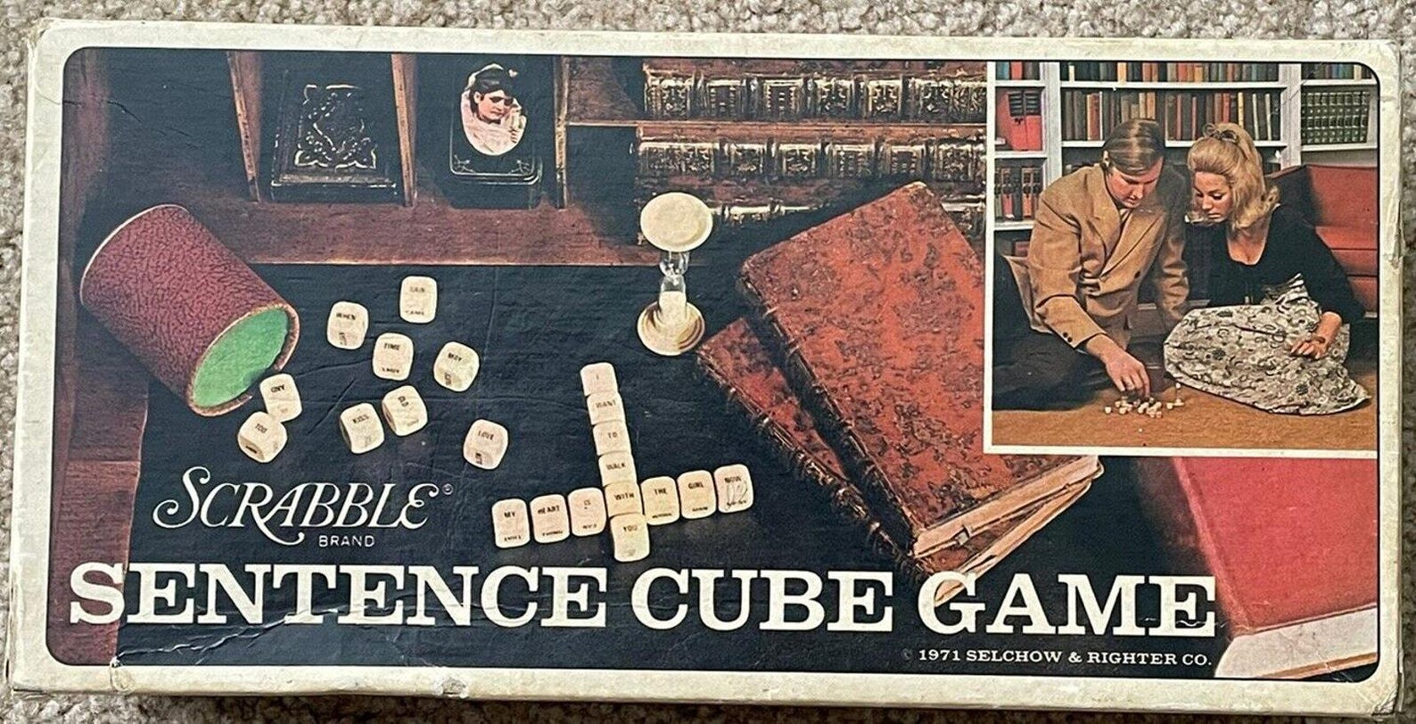 Vintage 1971 Scrabble Sentence Cube Game by Selchow & Righter Company ...