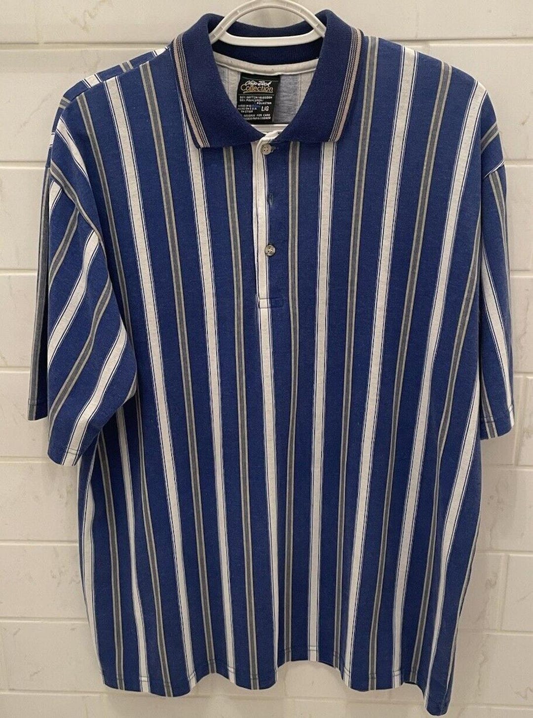 Chip Beck Collection Polo Shirt Mens Large Blue 80s CADDYSHACK USA MADE ...