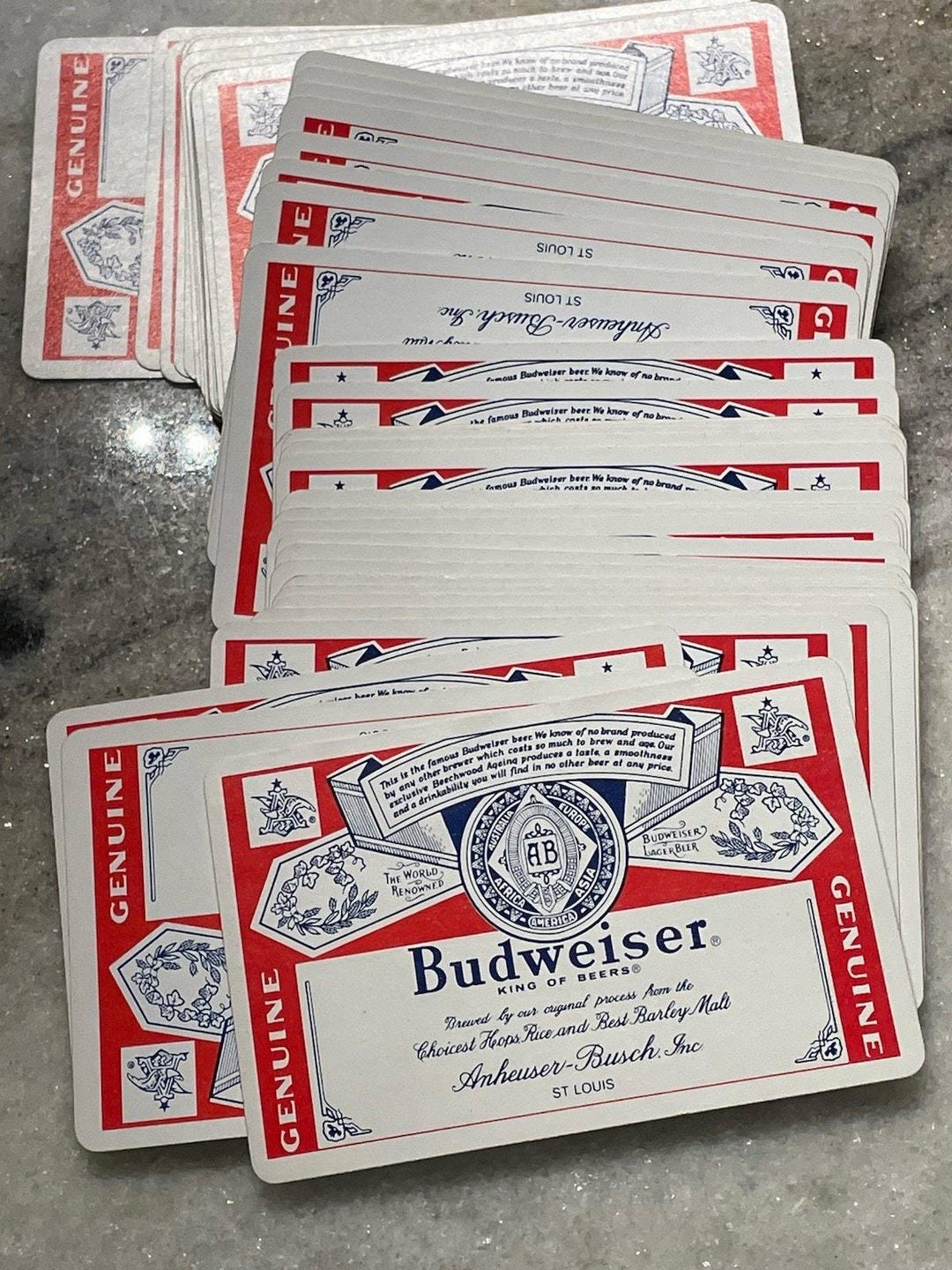 VINTAGE BUDWEISER® Beer Playing Cards Complete Set Coated USA Made - Etsy