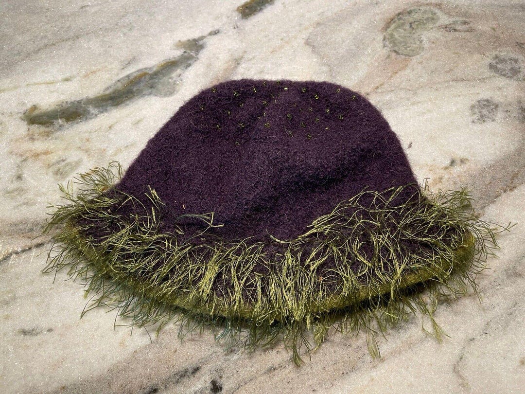 VINTAGE Susan Salomon Button Bay Fiber Arts Original Handmade Beanie ...