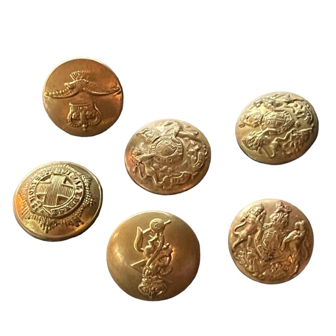 Six Antique Vintage Brass Buttons Victorian British Army 1880s - Etsy