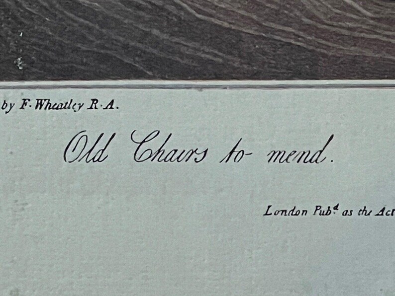 Francis Wheatley Cries of London Series Plate 10 Old Chairs TO Mend ...