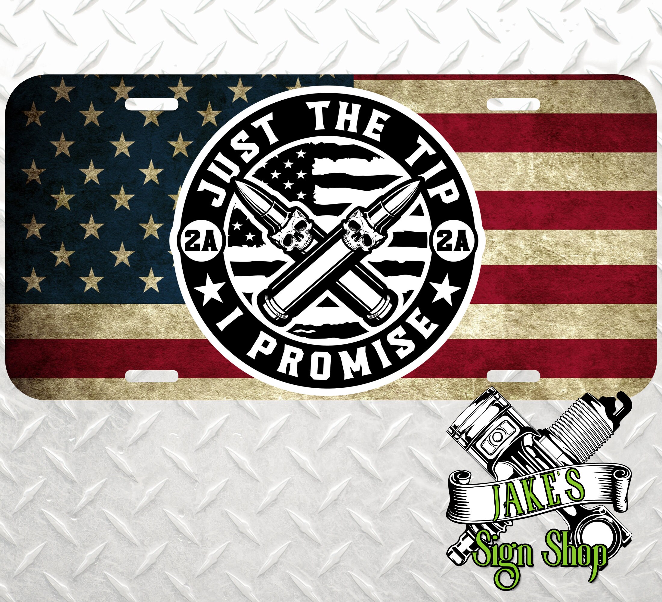 Just the Tip 2nd Amendment- License Plate - Men's Gift Sublimated ...