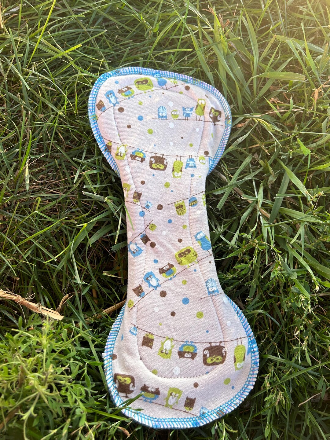 12" Reusable Cloth Pad, Moderate Absorbency - Blue Owl Print - Etsy