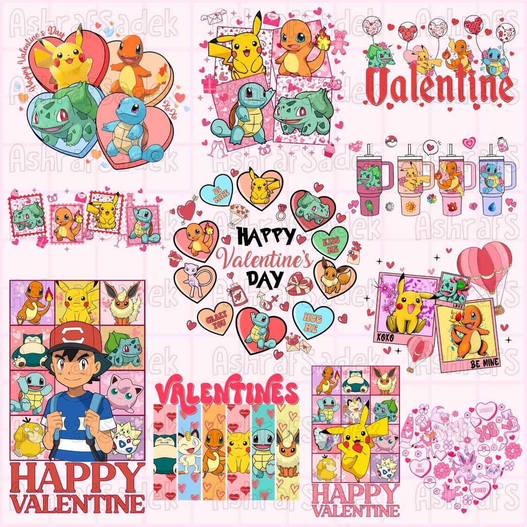Anime Cartoon Couple Valentine Png Bundle, Happy Valentine Day Cartoon ...