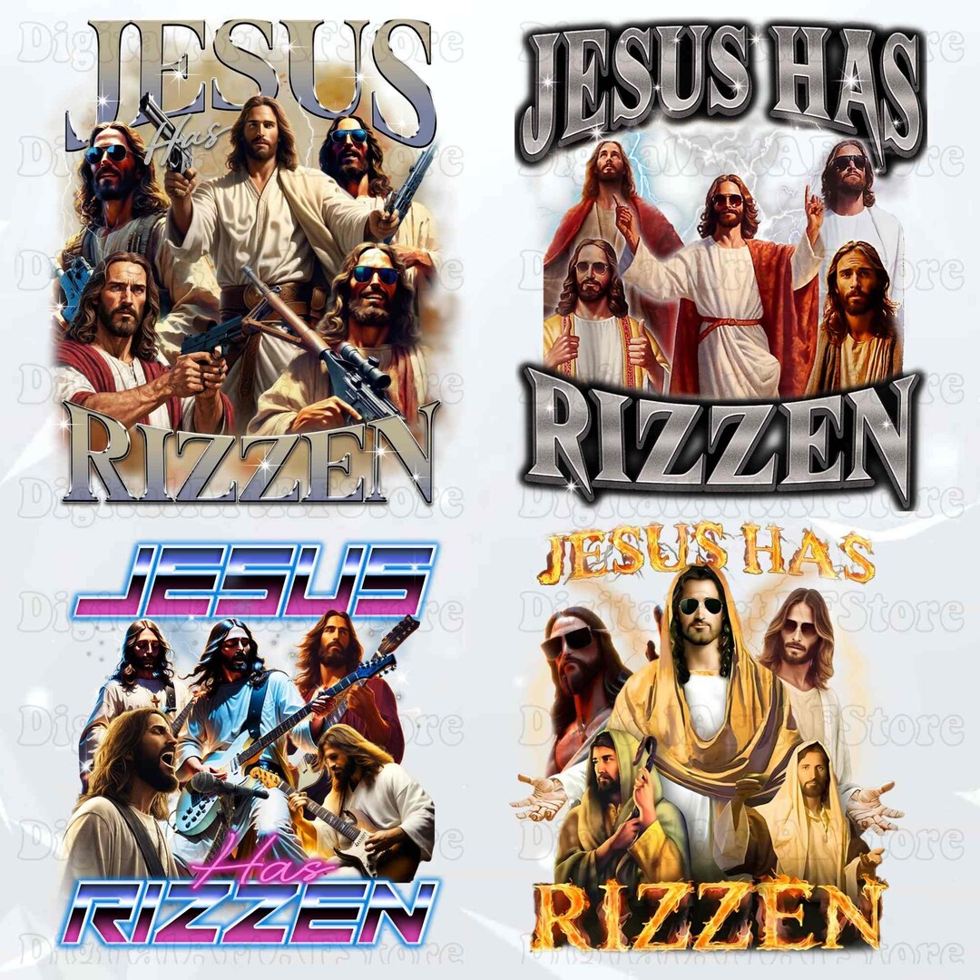 4 Jesus Has Rizzen PNG, Funny Christian Png, Retro 90s Jesus Png, Retro ...