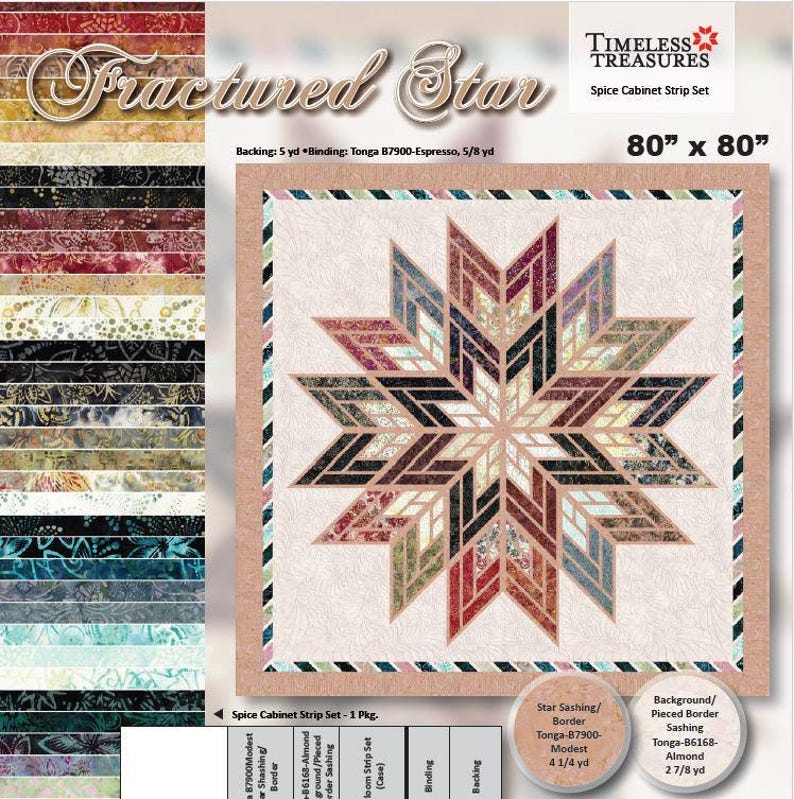 Fractured Star Quilt Pattern: Judy Niemeyer Paper Piecing (80x80in) - Etsy