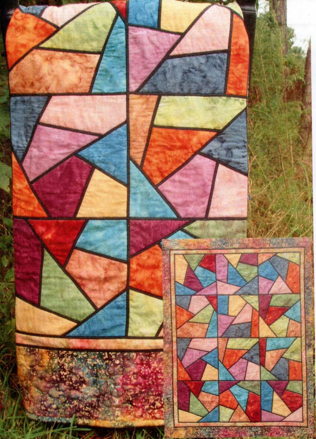 Kwik Krazy Stained Glass Quilt Pattern From Karie Jewell 37 X 46 - Etsy