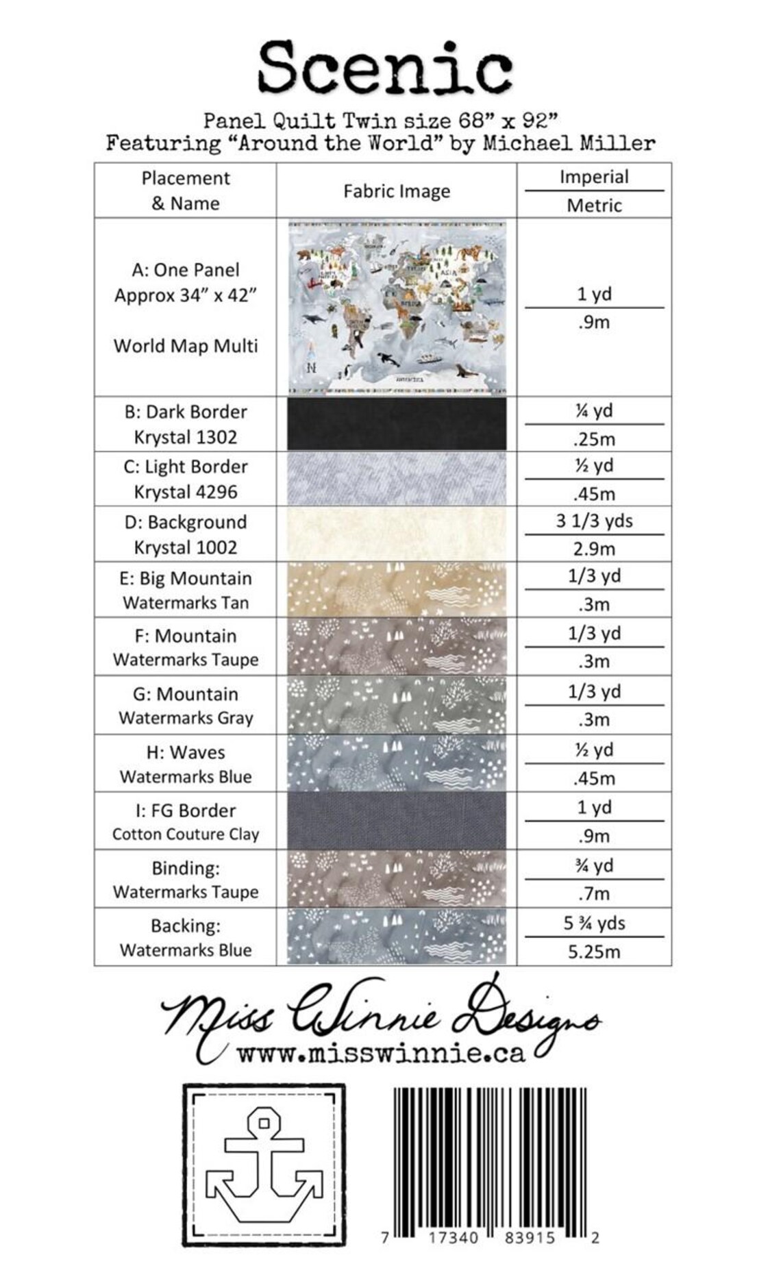 Scenic Panel Quilt Pattern From Miss Winnie Designs - Etsy