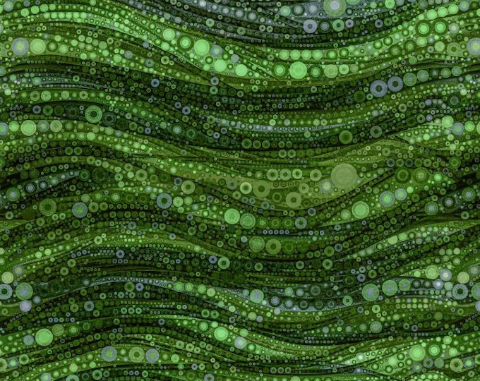 Abstract Circles Green - Gigi in the Garden 44" Wide Camelot Fabrics ...