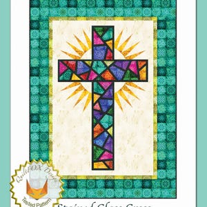 Stained Glass Cross Quilt Pattern From Quiltfox by Hajdu, Judit - Etsy