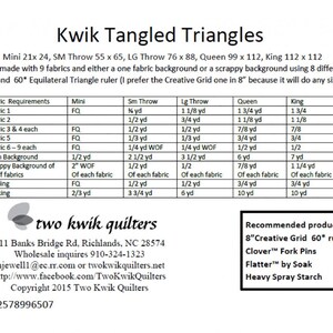 Kwik Tangled Triangle Quilt Pattern From Karie Jewell and Terry Chapman ...