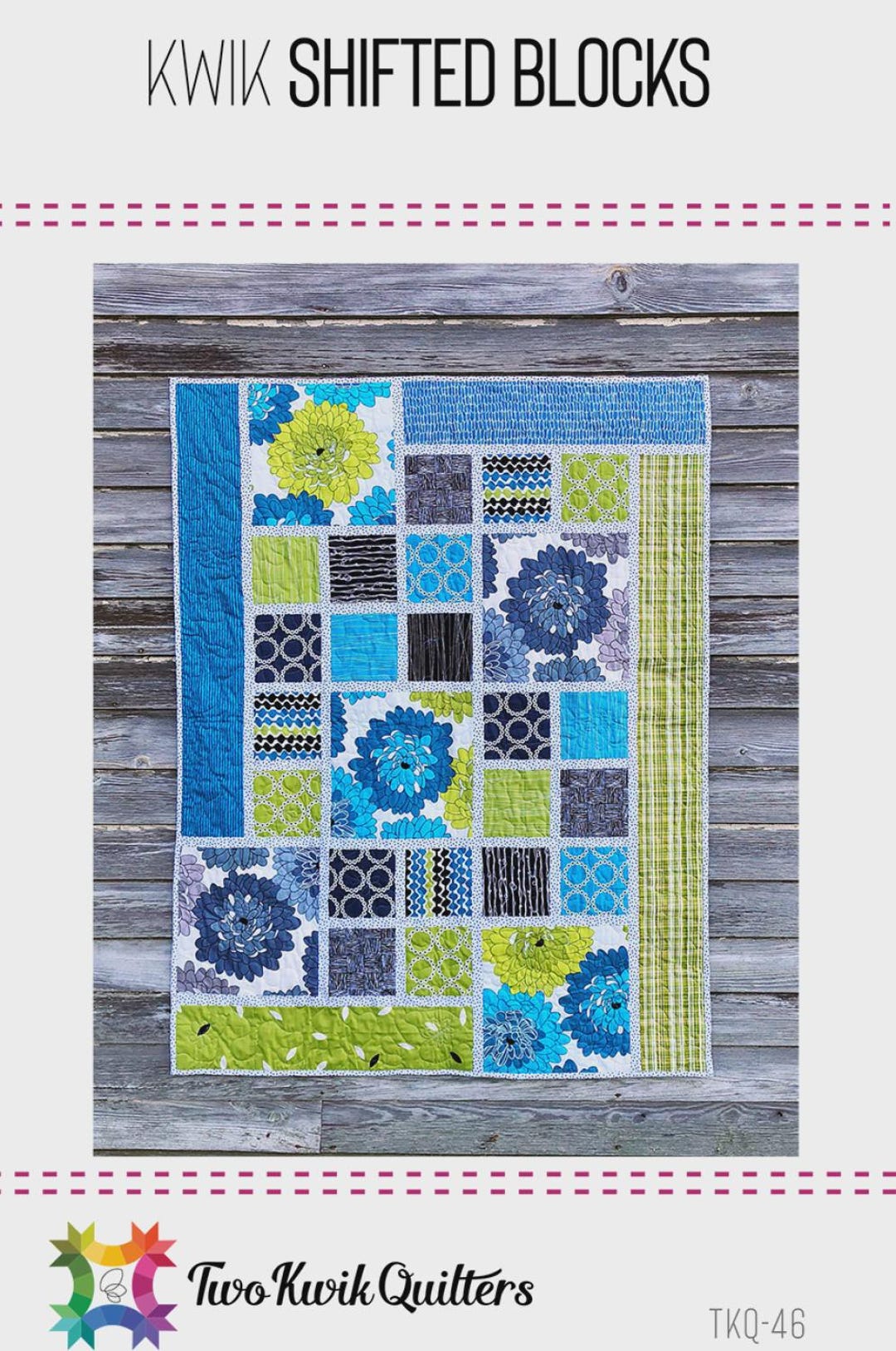 Kwik Shifted Blocks 48 X 62 Throw Lap Quilt Pattern From Karie Jewell ...