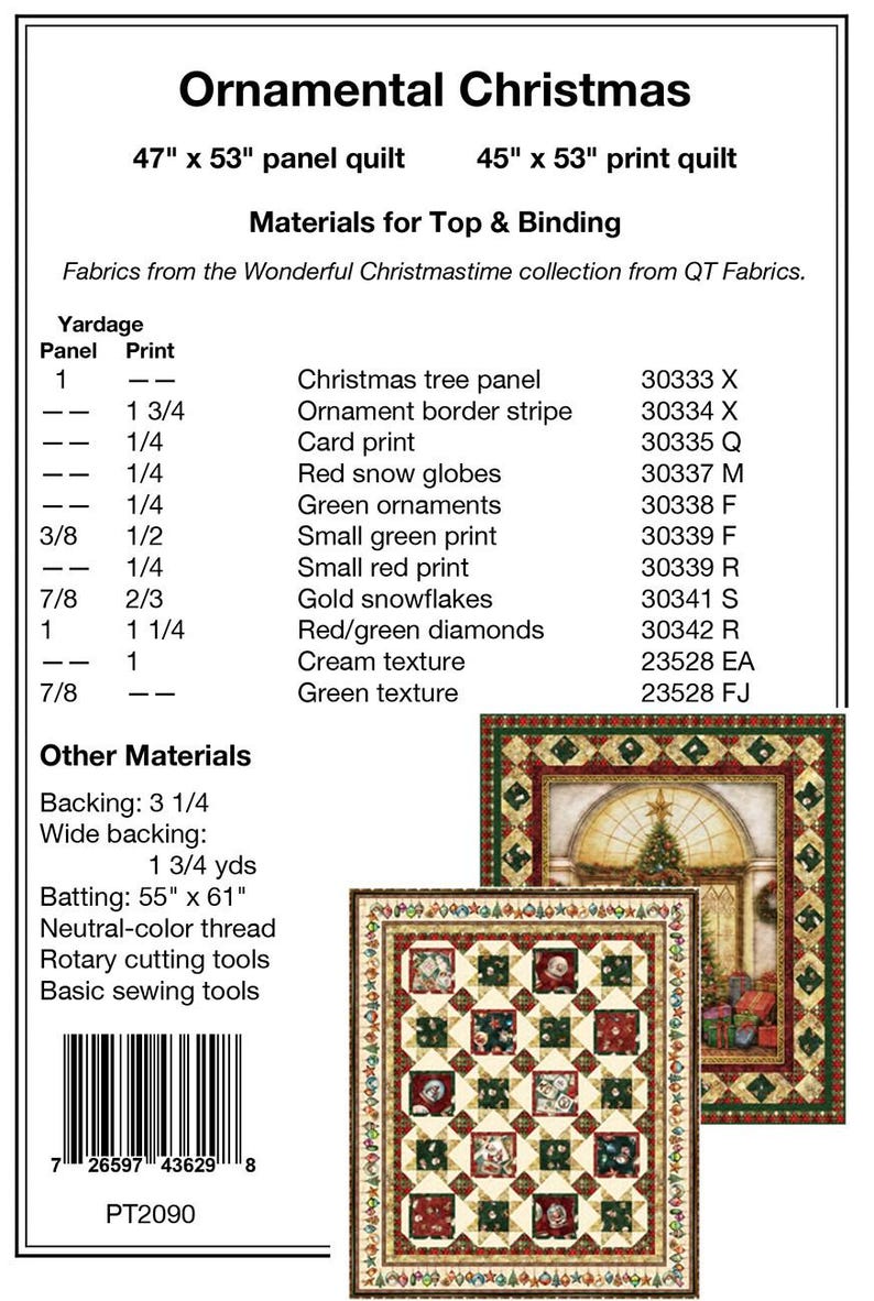 Ornamental Christmas Quilt Pattern From Pine Tree Country Quilts by ...