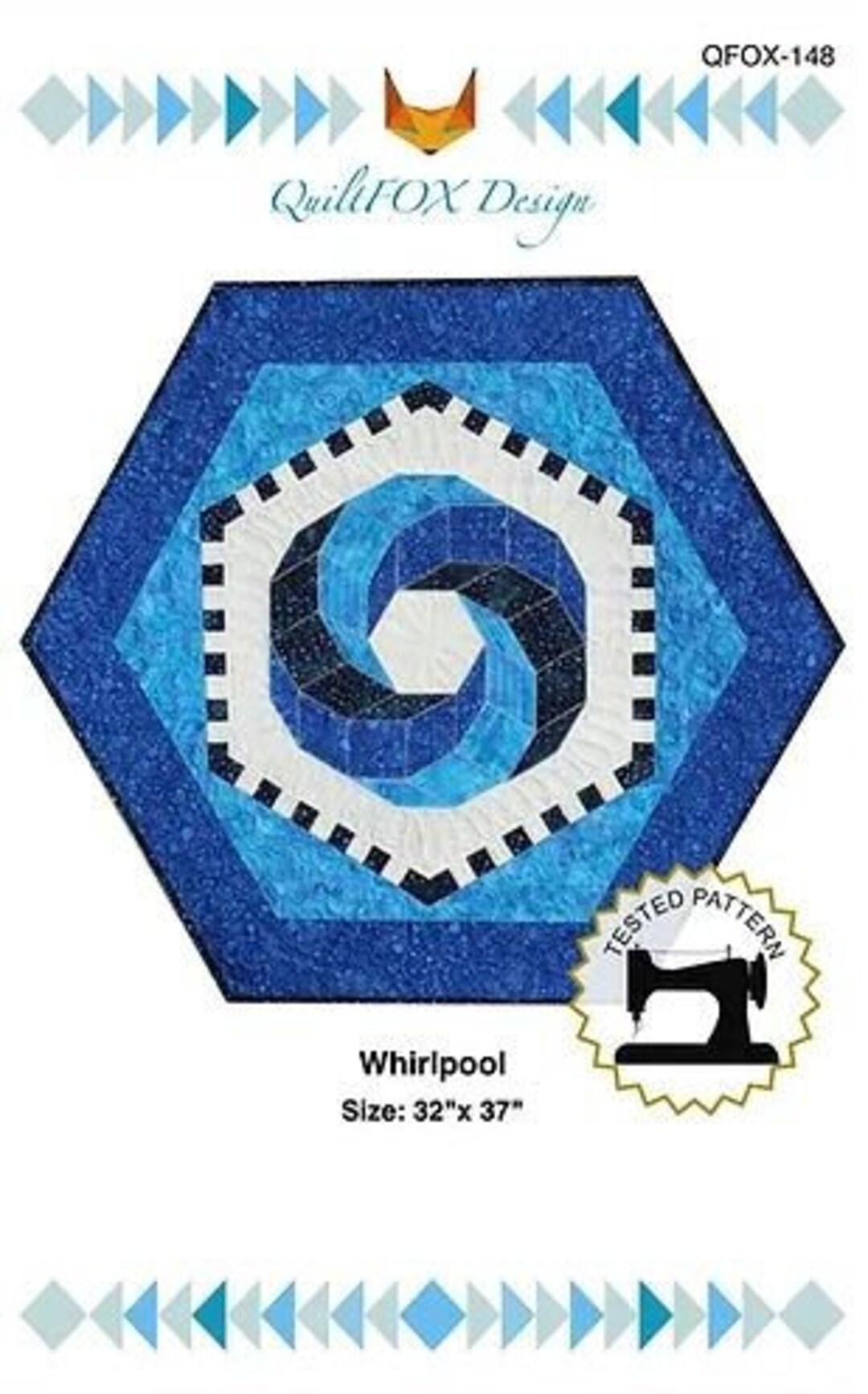 Whirlpool Quilt Pattern From Quiltfox by Hajdu, Judit 37 X 32 - Etsy