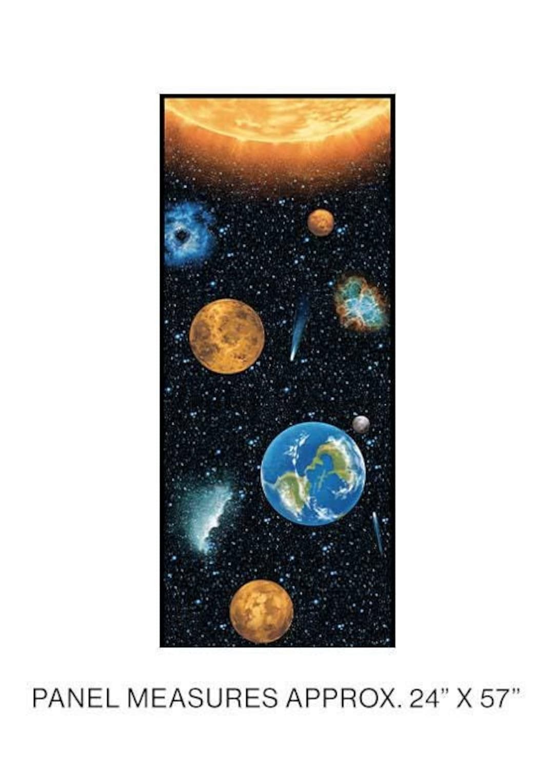 Space Race Planets of the Sun 24 X 56 Inch Panel Multi 100% Cotton ...
