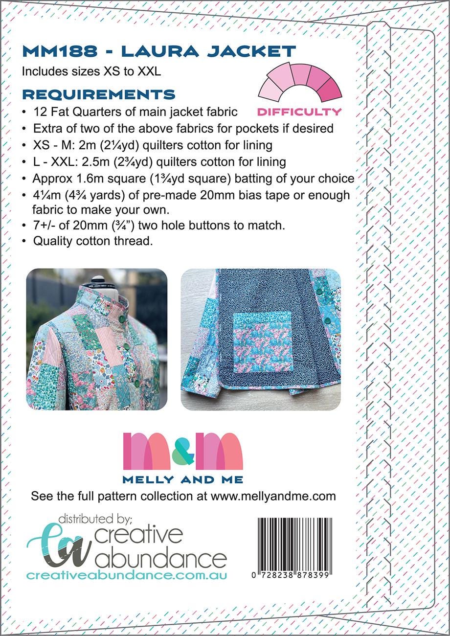 The Laura Patchwork Jacket Sewing Pattern for Women From Melly & Me - Sizes XS-XXL - Etsy