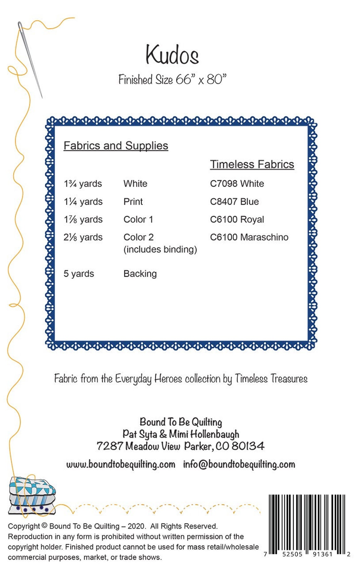 Kudos Quilt Pattern From Bound to Be Quilting, LLC by Hollenbaugh, Mimi ...