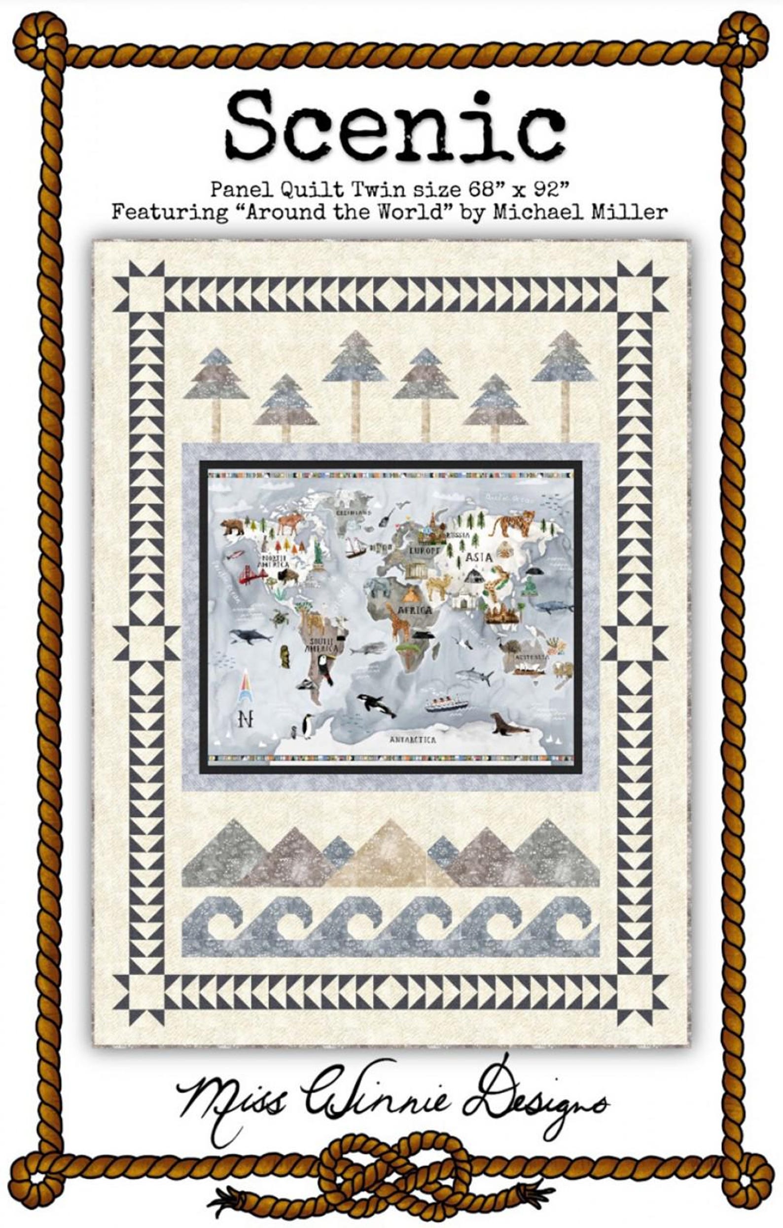 Scenic 68 X 92 Panel Quilt Pattern From Miss Winnie Designs - Twin Size ...