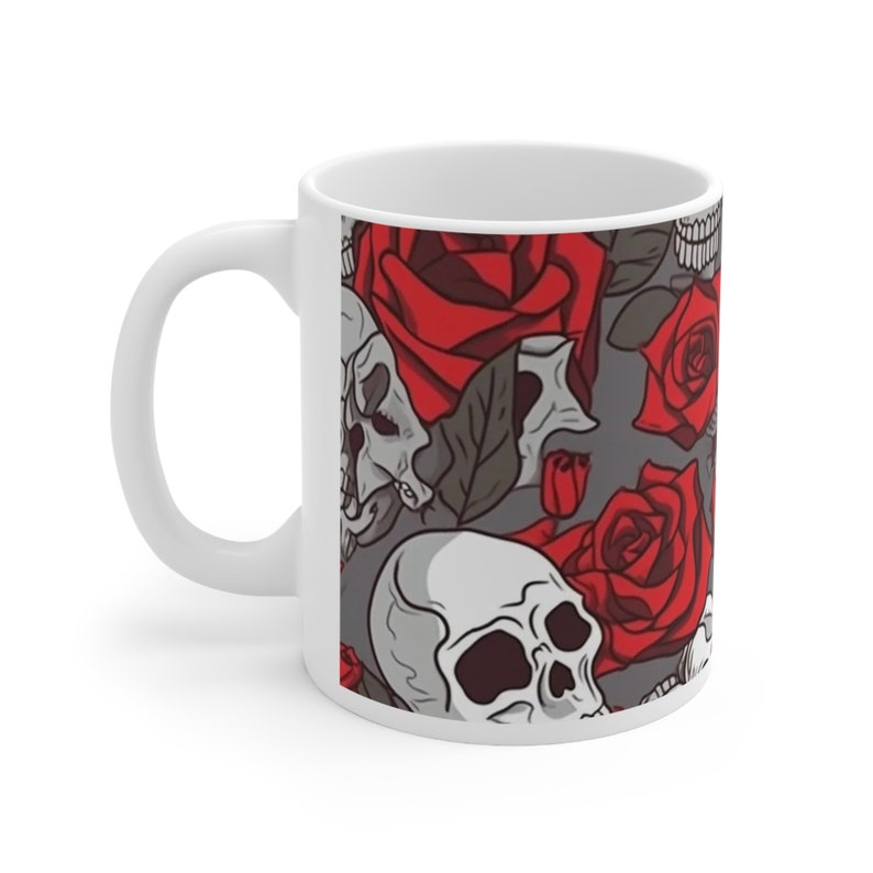 Melting Skulls and Red Roses Ceramic Mug 11oz - Etsy