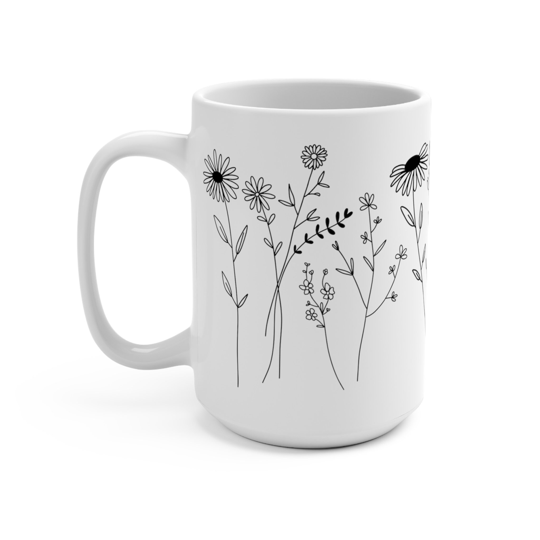 Mama Botanical Mug Boho Flower Mug Mama Mug Gift for Mom Botanical Art ...