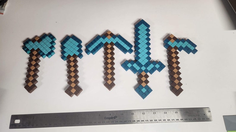 Pixelated Diamond Pickaxe | Sword | Axe | Hoe | Shovel - Etsy