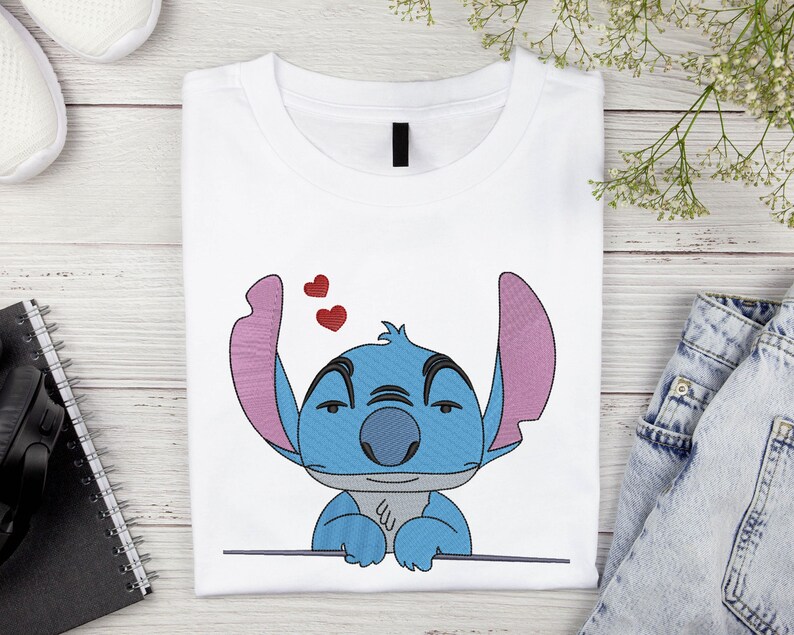 Stitch With Heart Embroidery Design, Stitch Lilo Embroidery Machine ...