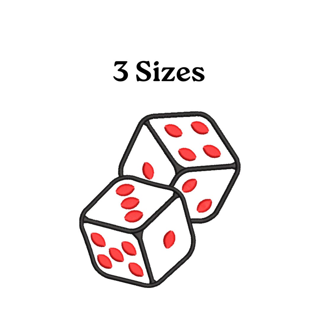 Lucky Dice Machine Embroidery, 3 Sizes, Gambling Embroidery Design File ...