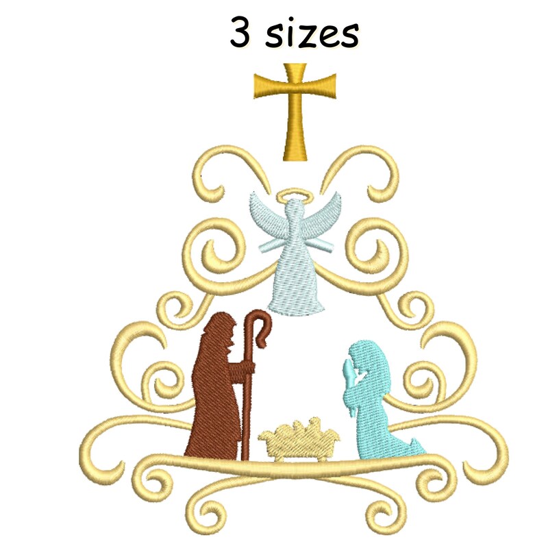 Nativity Embroidery - Etsy