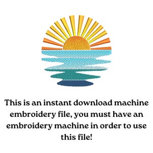 Sunset Rays Reflection Embroidery Design, Sunset Machine Embroidery ...