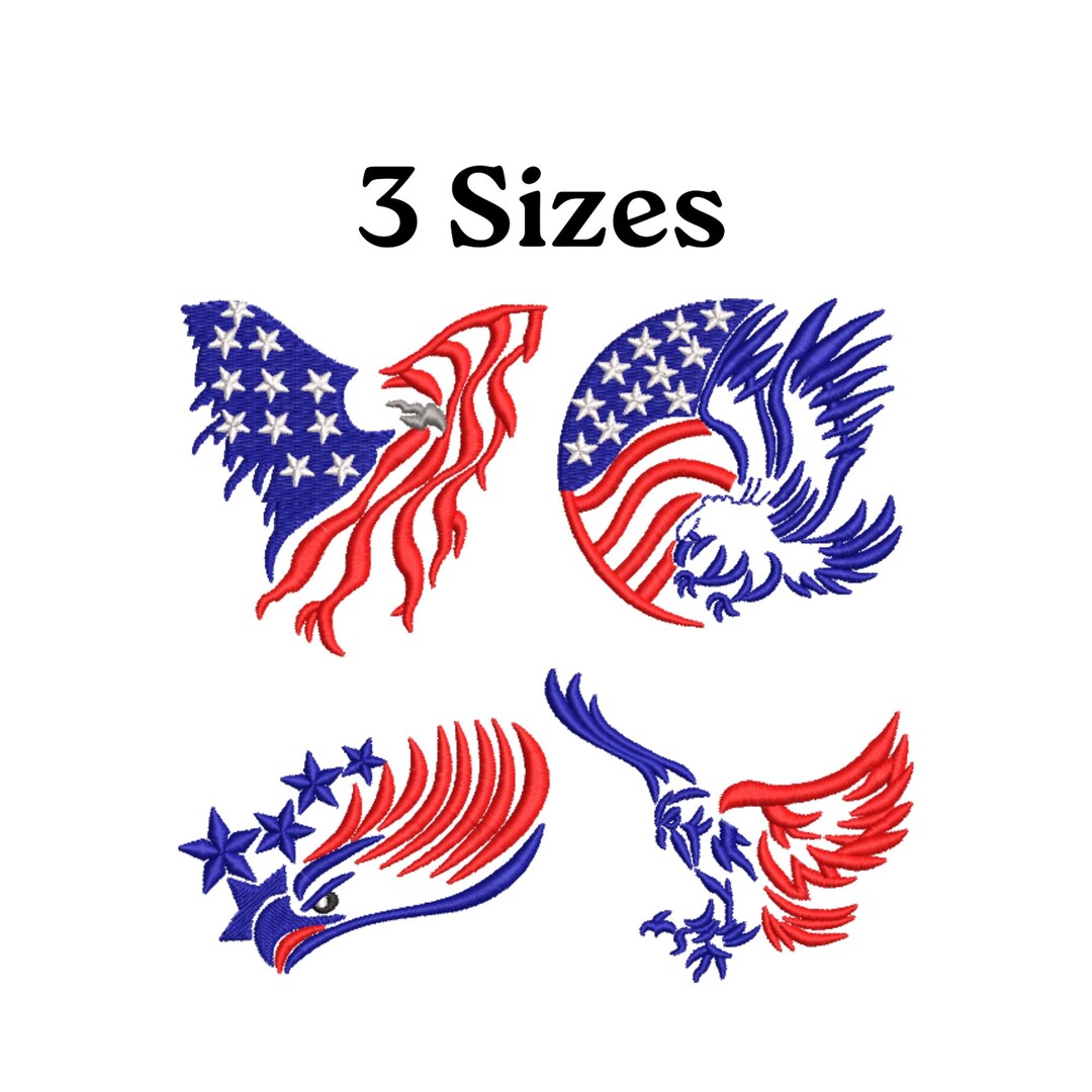USA Eagle 4th of July Embroidery, Happy 4th of July Embroidery ...