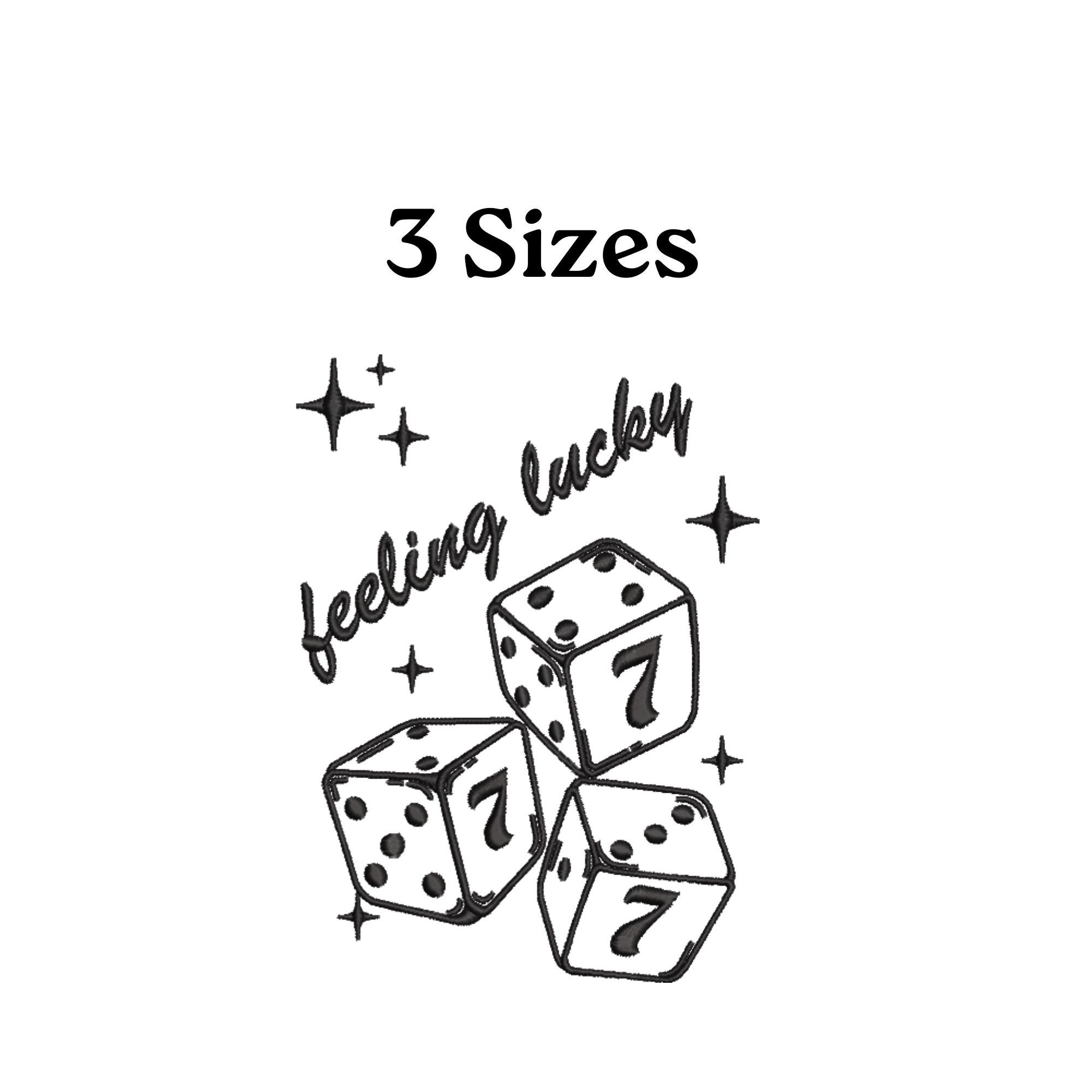 Feeling Lucky Dice Embroidery Design - Dice Embroider, Dice Digital ...