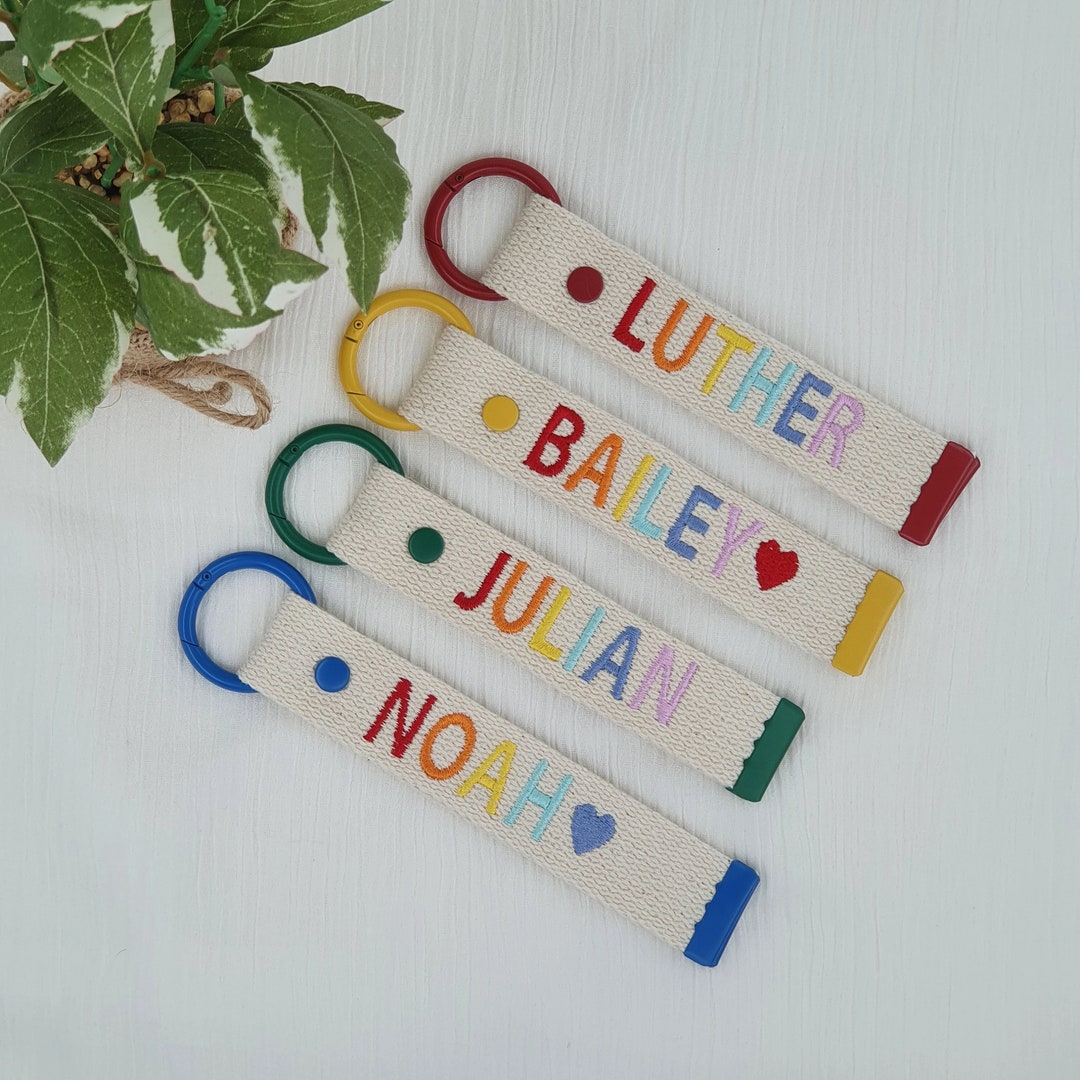 Personalized Rainbow Embroidery Name Tag Add a Splash of Color - Etsy