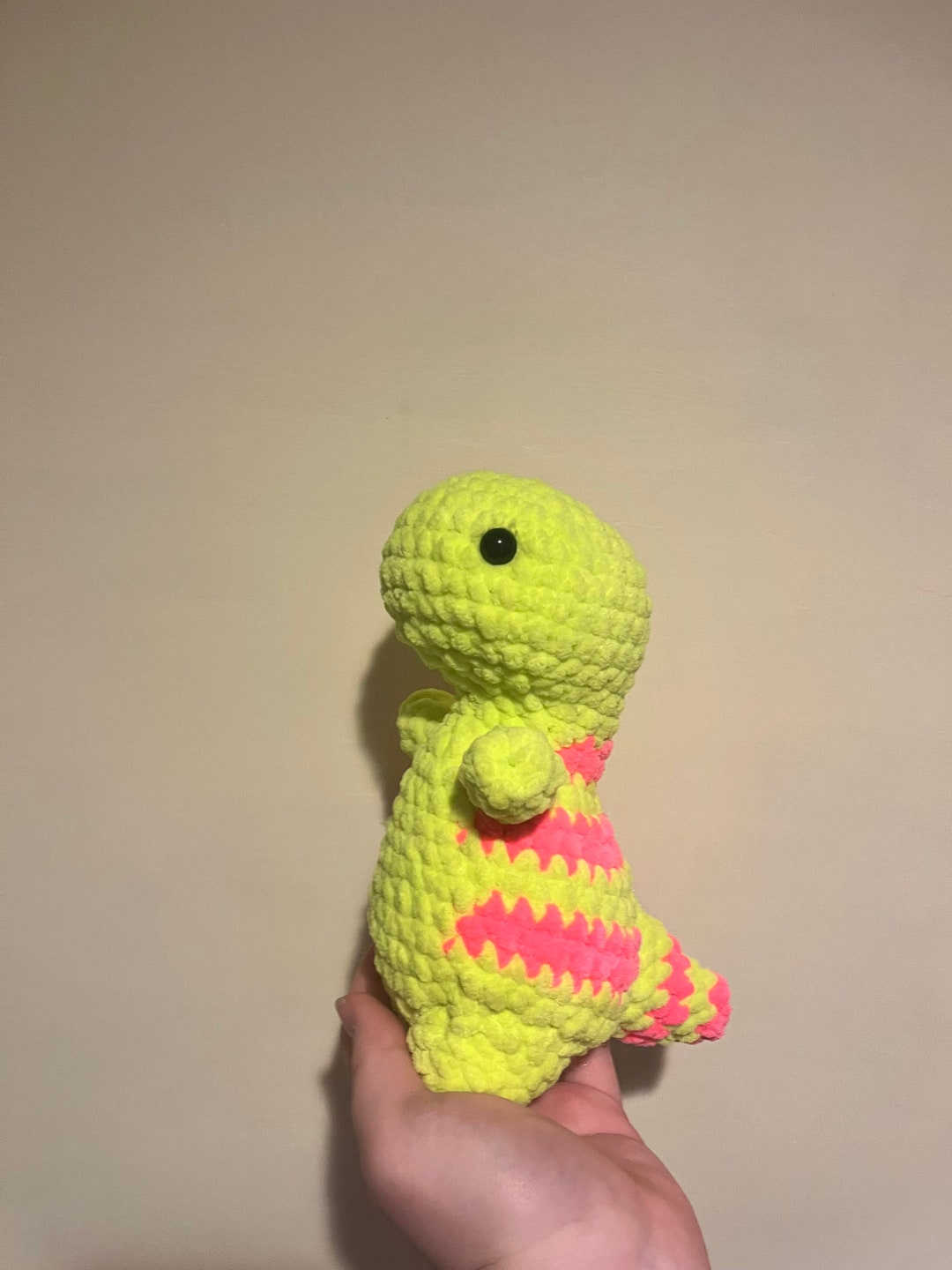 Mini T-rex- Neon Yellow and Neon Pink - Etsy