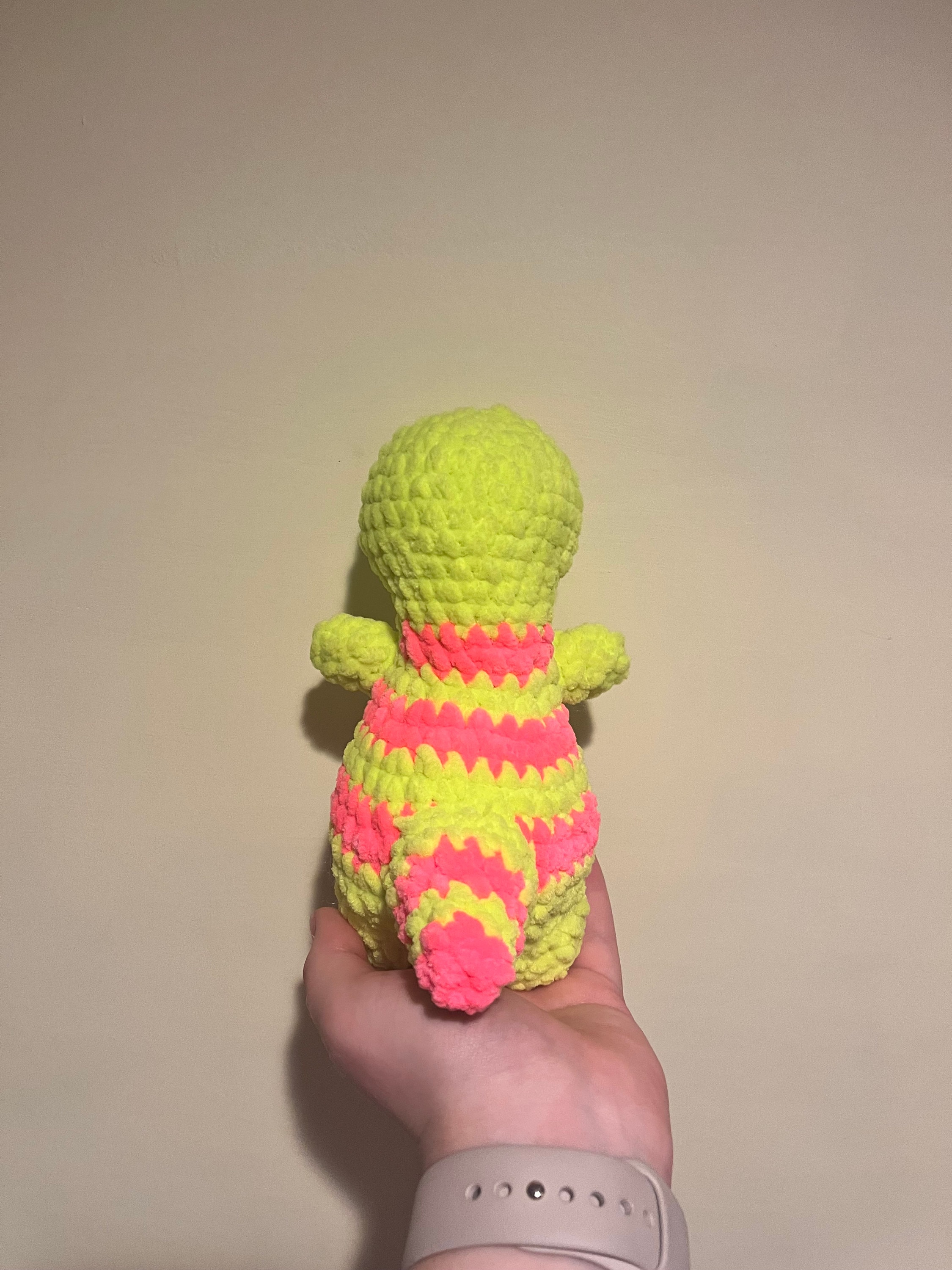 Mini T-rex- Neon Yellow and Neon Pink - Etsy