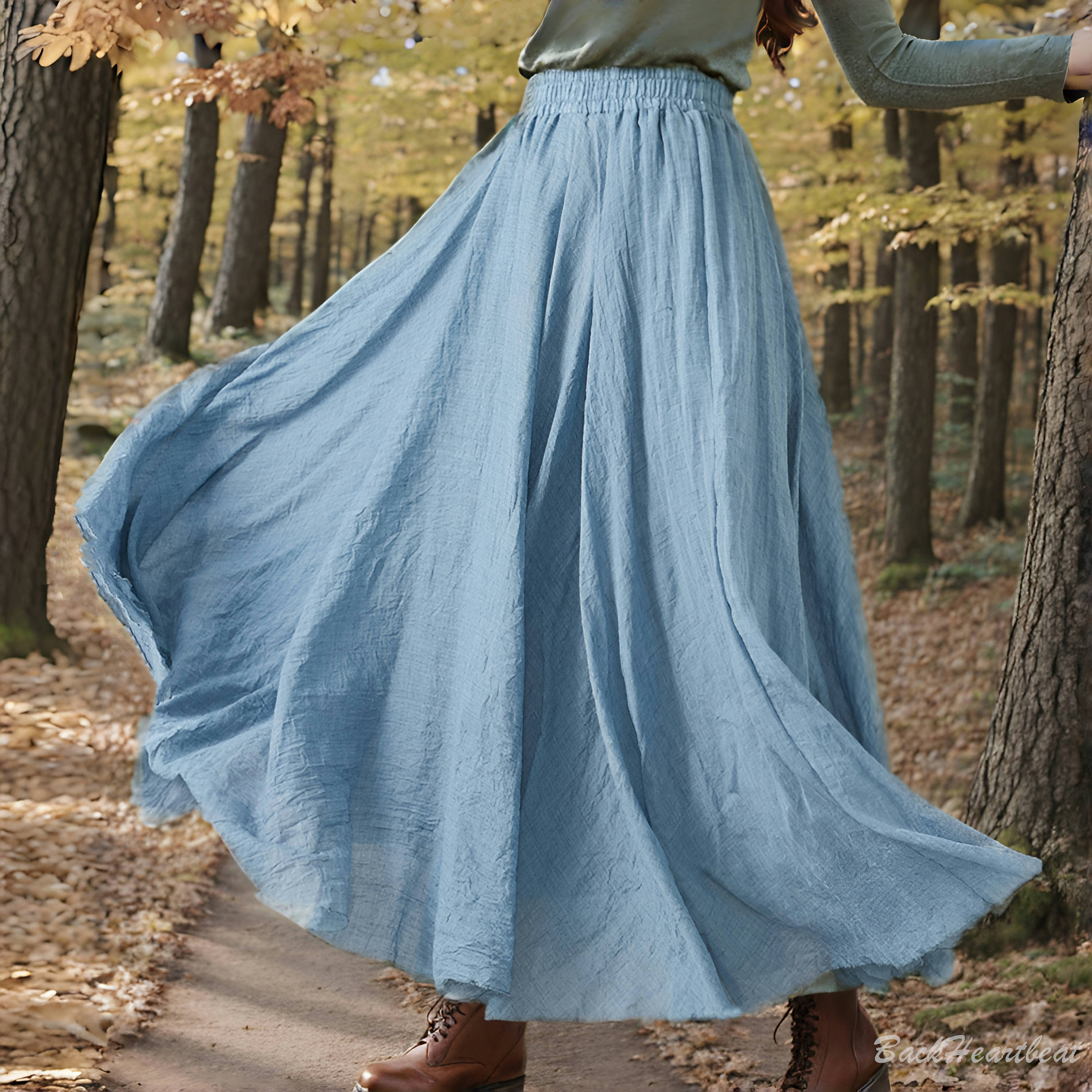 Linen Renaissance Skirt, Cottagecore Ren Faire Skirt, Loose Skirt Dress ...