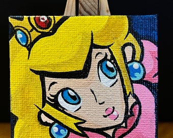 Princess Peach Sparkly Wall Art - Etsy