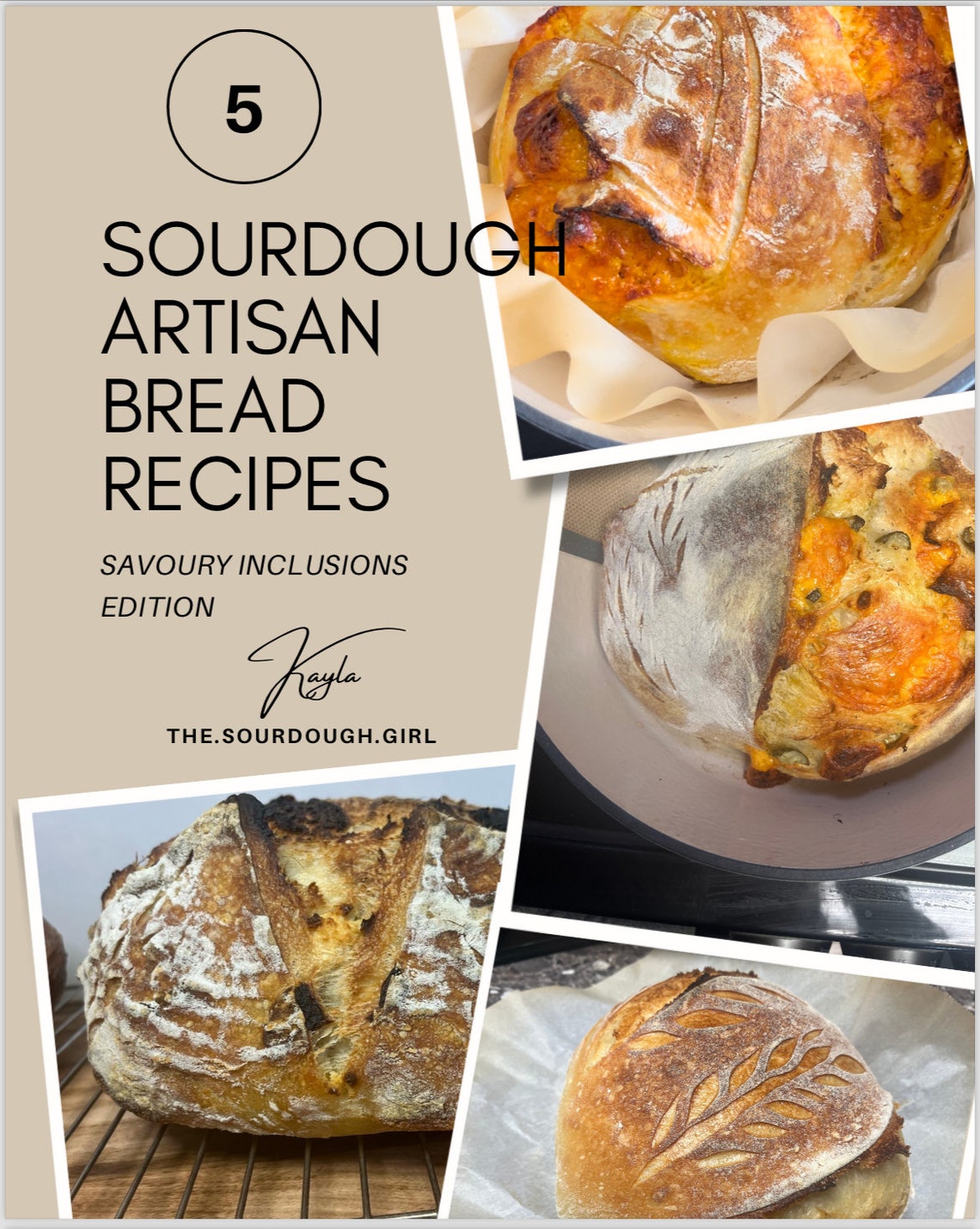 5 Artisan Sourdough Bread Recipe Cards - Savoury Edition - Etsy