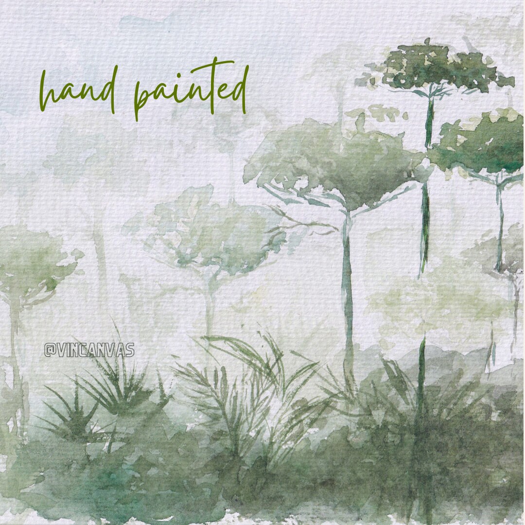 Watercolor Tropical Rainforest, Hand Painted Rainforest, Home Decor ...
