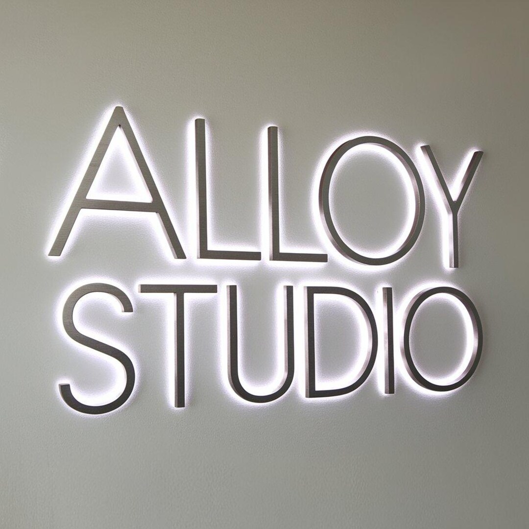 Personalized Wall Logo Custom Metal Storefront Sign Backlit Sign Custom ...