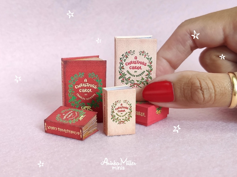 Miniature A Christmas Carol Book Gift Set for Dollhouse Decor Including ...