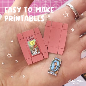 Miniature Tarot Cards in 1:12 and 1-6 Scale for Dollhouse Decorations ...