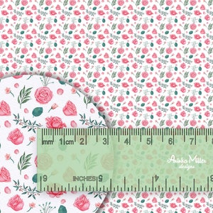 1:12 Scale Miniature Dollhouse Wallpaper With Pink Roses, Printable ...